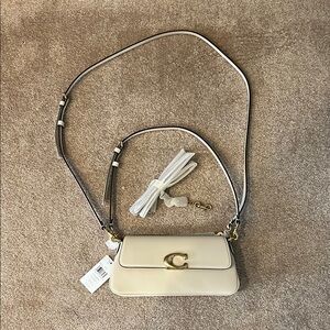 Coach | Bags | Coach Jet Shoulder Bag Bnwt Ivory Leather X Gold With ...